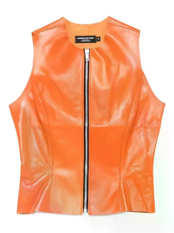 COWBOYS OF HABIT Zip Texas Vest - Orange