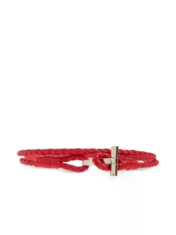 TOM FORD T-bar Braided Bracelet - Silver