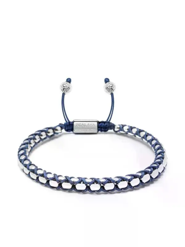 NIALAYA JEWELRY Box-chain String Bracelet - Blue