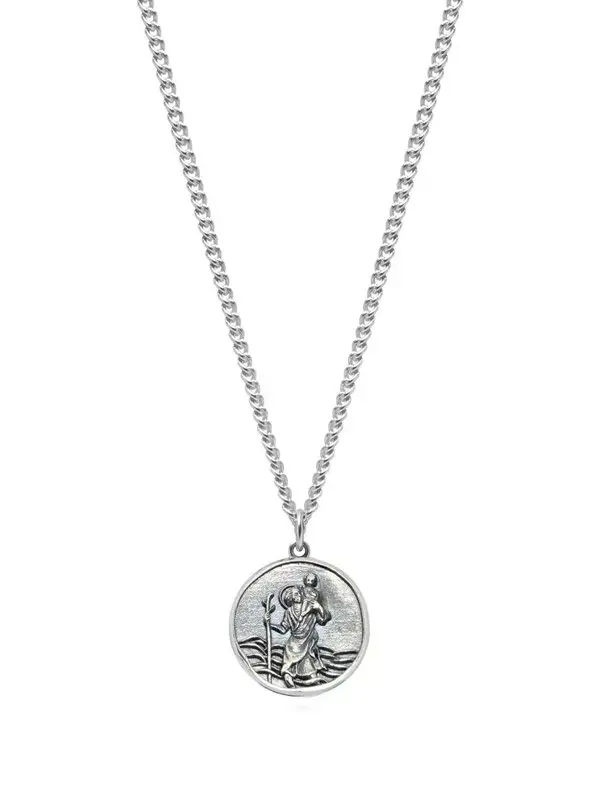 NIALAYA JEWELRY Protector Medallion Pendant Necklace - Silver