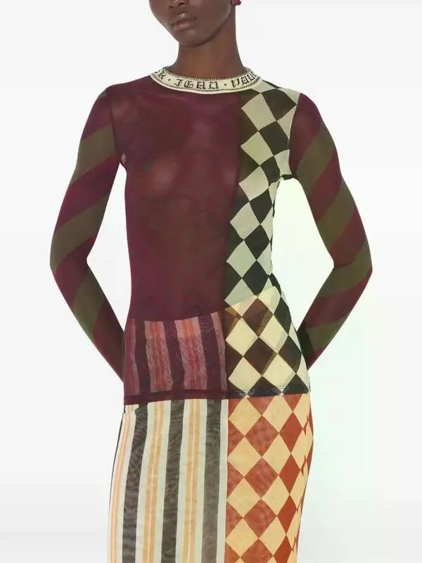 Jean Paul Gaultier Patchwork Long-sleeved Top