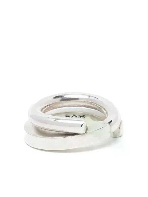 CC-STEDING Square And Round Coil Ring - Silver