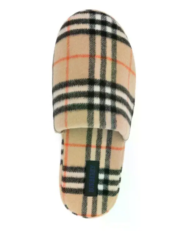 Burberry Check-pattern Slippers - Neutrals