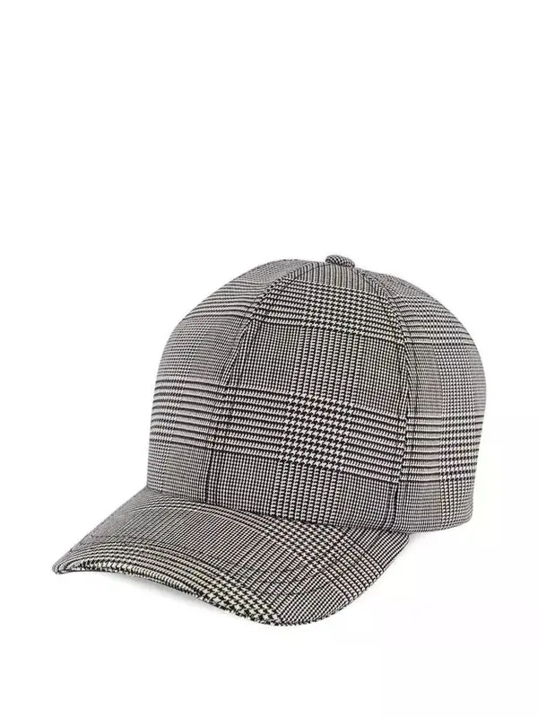 Balmain Checked Cap - White