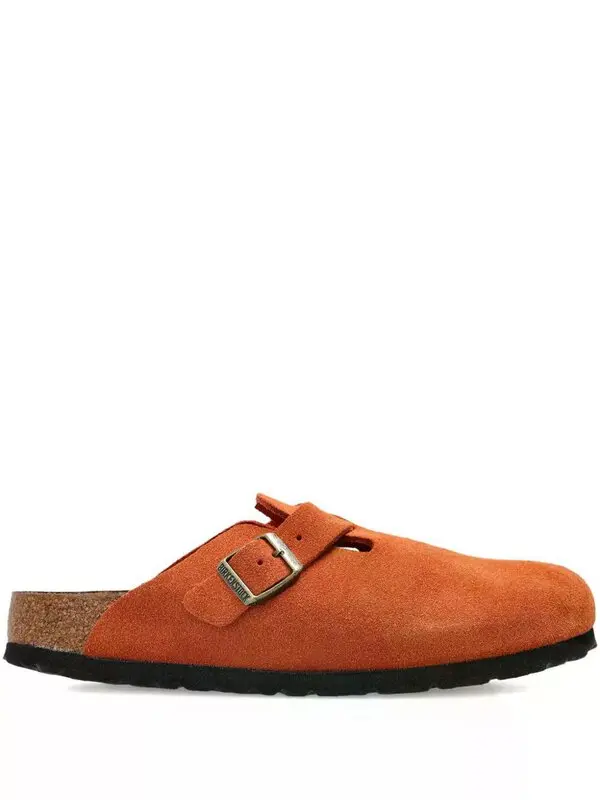 BIRKENSTOCK Boston Buckle Strap Mules - Orange