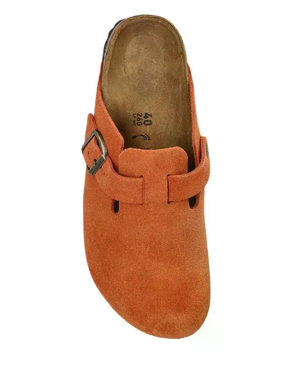 BIRKENSTOCK Boston Buckle Strap Mules - Orange