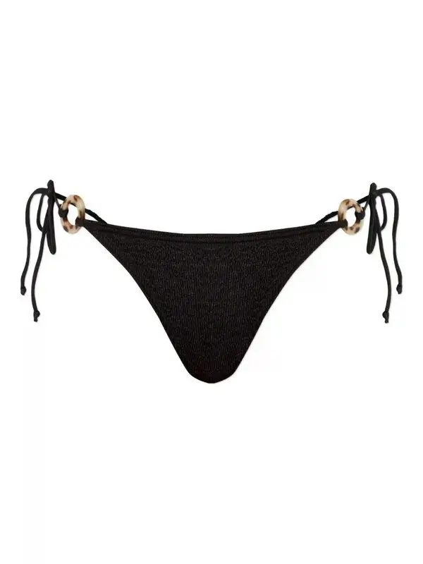 Bond Eye Ring Tie Side Bikini Bottom - Black