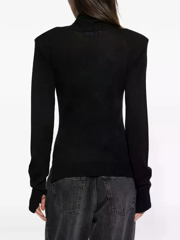Attico Draped Logo-embroidered Long-sleeved T-shirt