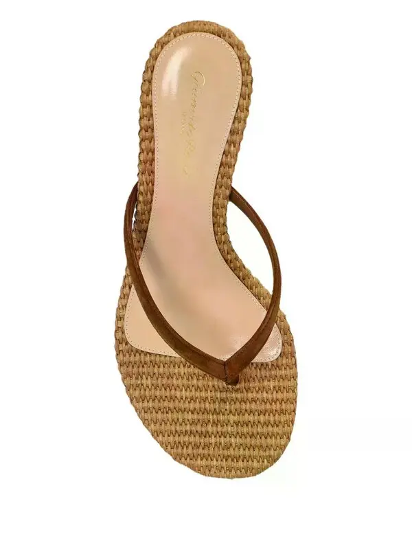 GIANVITO ROSSI Woven Suede Heeled Mules