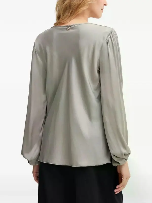 FRACOMINA Cowl Neck Long Sleeve Top - Grey