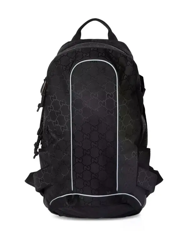Gucci Gg-jacquard Web-detail Backpack - Black