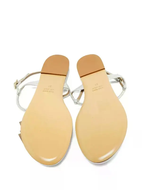ANYA HINDMARCH Leather Appliqué Flat Sandals