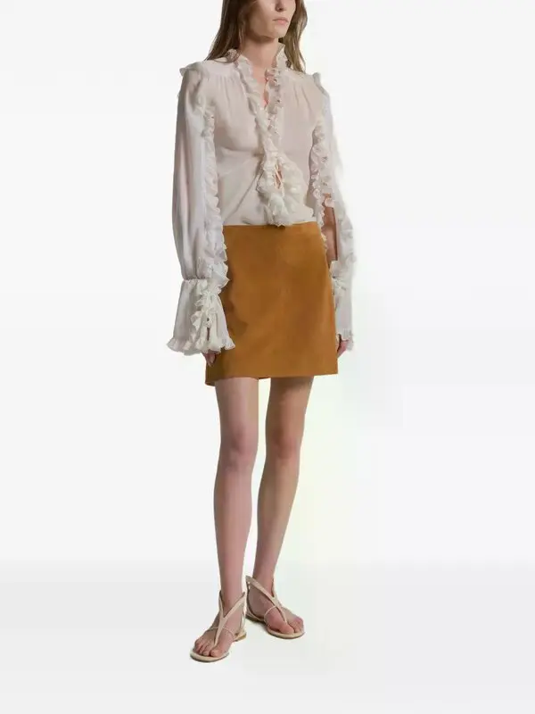 Alberta Ferretti Leather Mini A-line Skirt