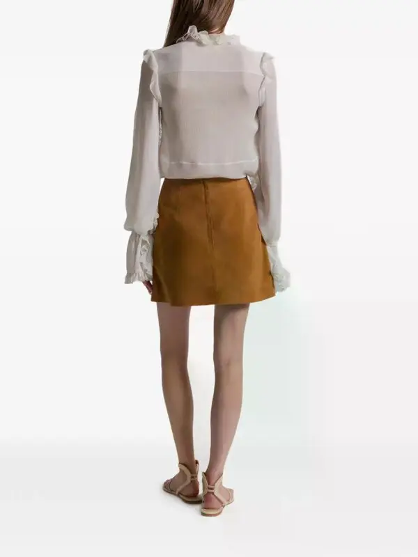 Alberta Ferretti Leather Mini A-line Skirt