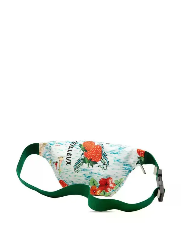 Gucci Nylon Merveilleux Strawberry Print Belt Bag - Green 