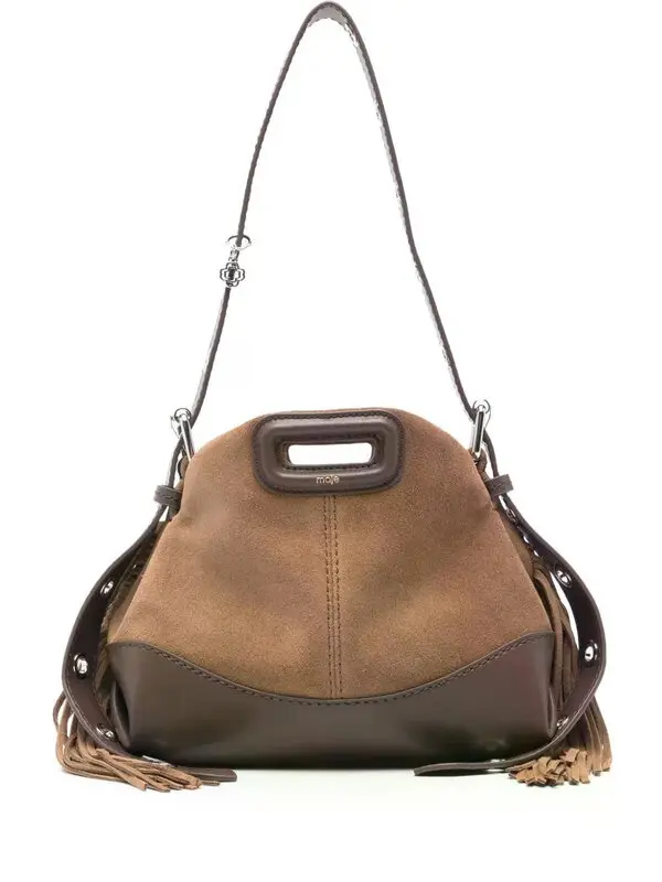 Maje Mini Shoulder Bag With Fringe Detail