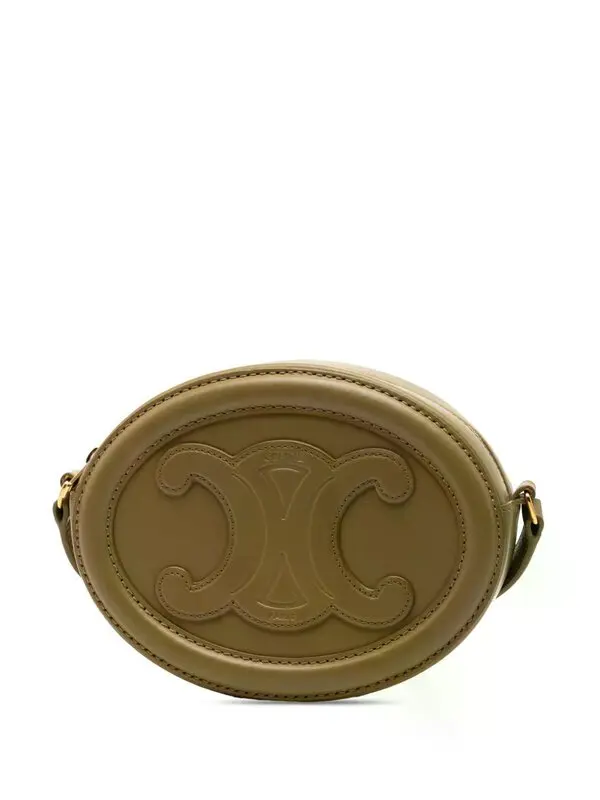 Celine 2022 Small Calfskin Cuir Triomphe Oval Crossbody Bag - Green