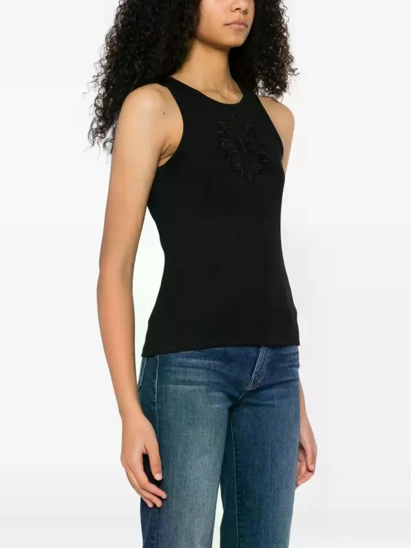 TWINSET Floral Appliqué Tank Top