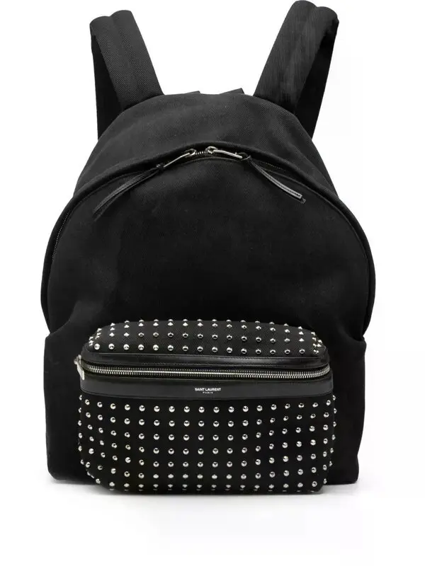 Saint Laurent Studded Canvas City Backpack