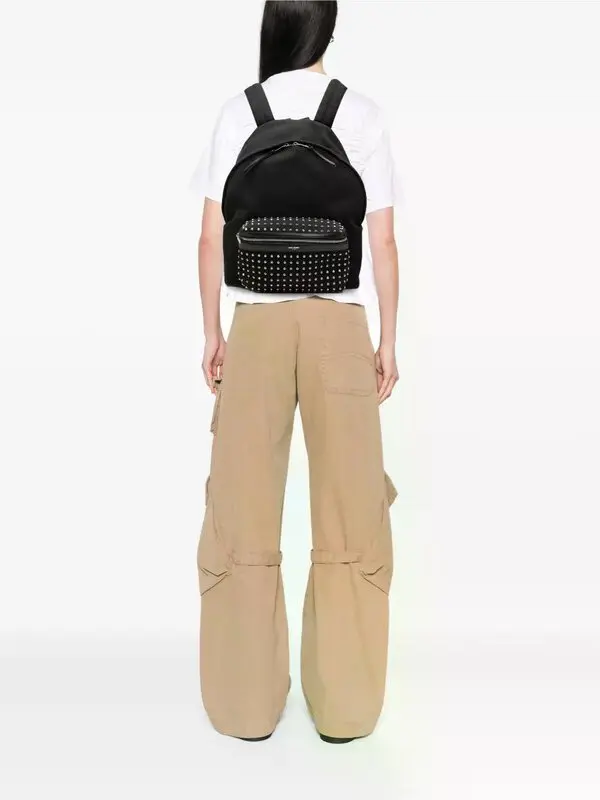 Saint Laurent Studded Canvas City Backpack