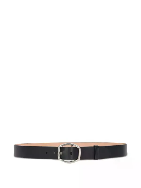 Roberto Cavalli Geometric-buckle Leather Belt - Black