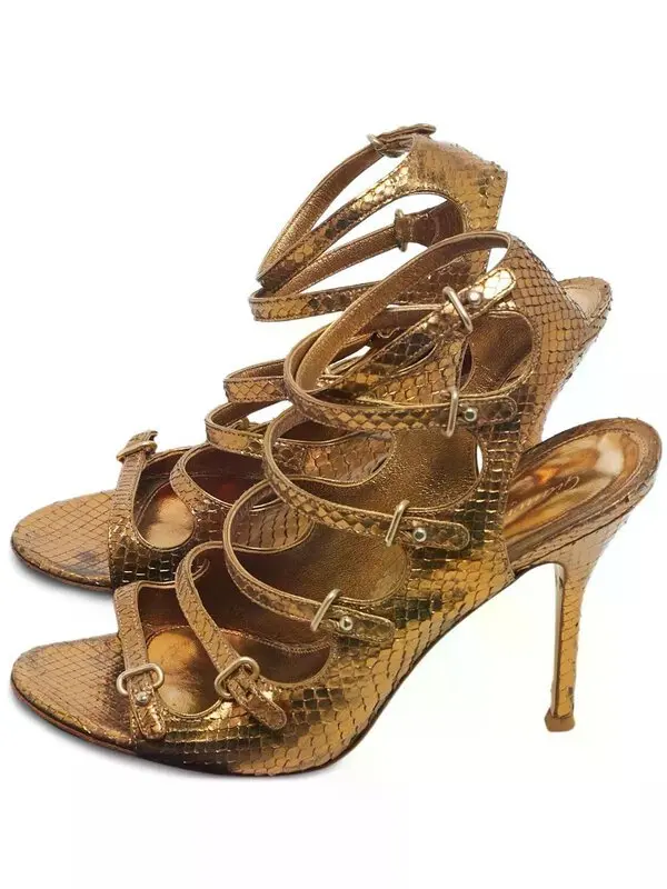 GIANVITO ROSSI Snakeskin Straps Sandals