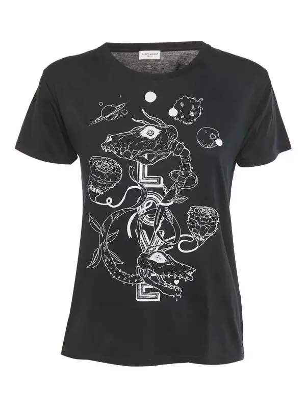 Saint Laurent Printed Crew-neck T-shirt