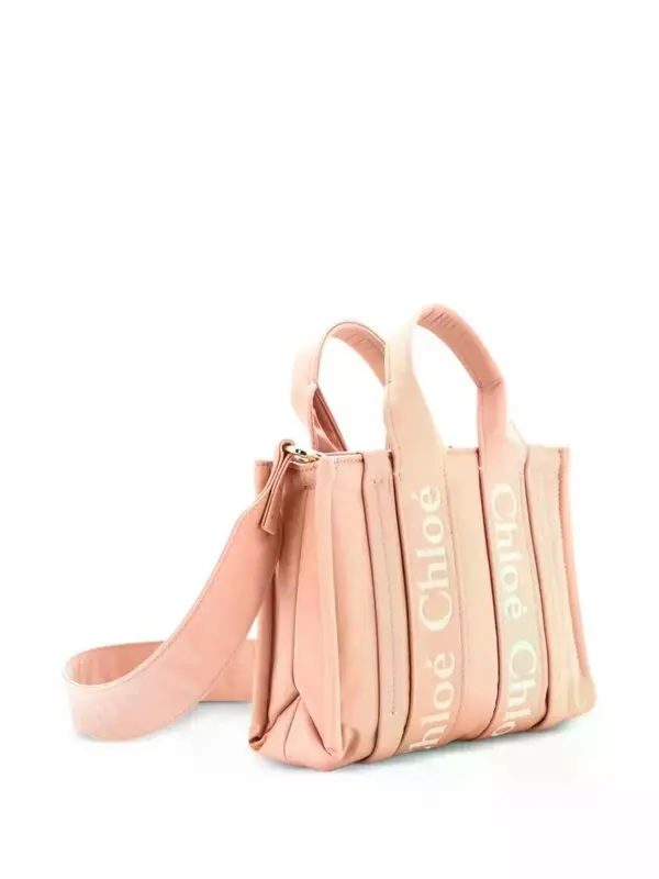 Chloé Woody Convertible Recycled Nylon Small Tote Bag - Pink