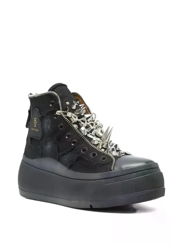 R13 Zip-detail High-top Sneakers