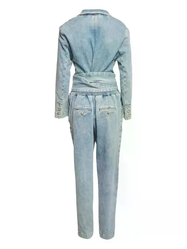 Balmain Denim Belted Jumpsuit