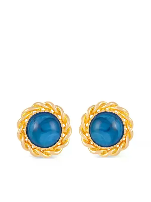 SUSAN CAPLAN 1990s Clip-on Earrings - Blue