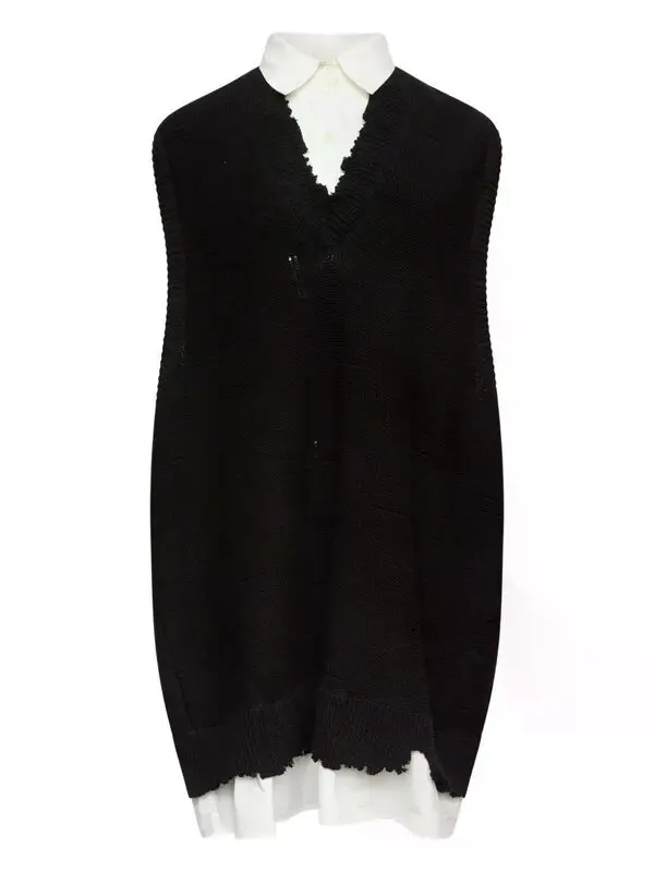 MAISON MARGIELA Knitted Mini Dress With Frayed Details