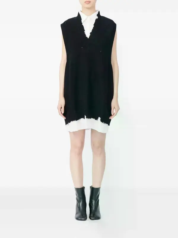 MAISON MARGIELA Knitted Mini Dress With Frayed Details