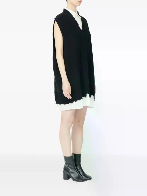MAISON MARGIELA Knitted Mini Dress With Frayed Details