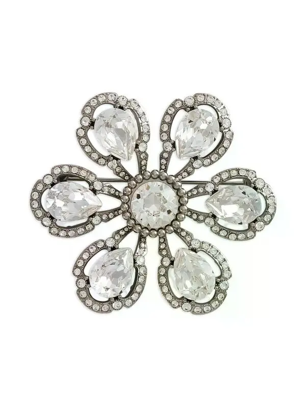Dolce & Gabbana Flower-embellished Brooch - Silver