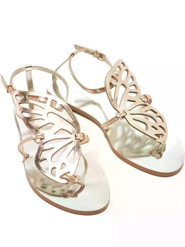 SOPHIA WEBSTER Butterfly Leather Flats - Gold