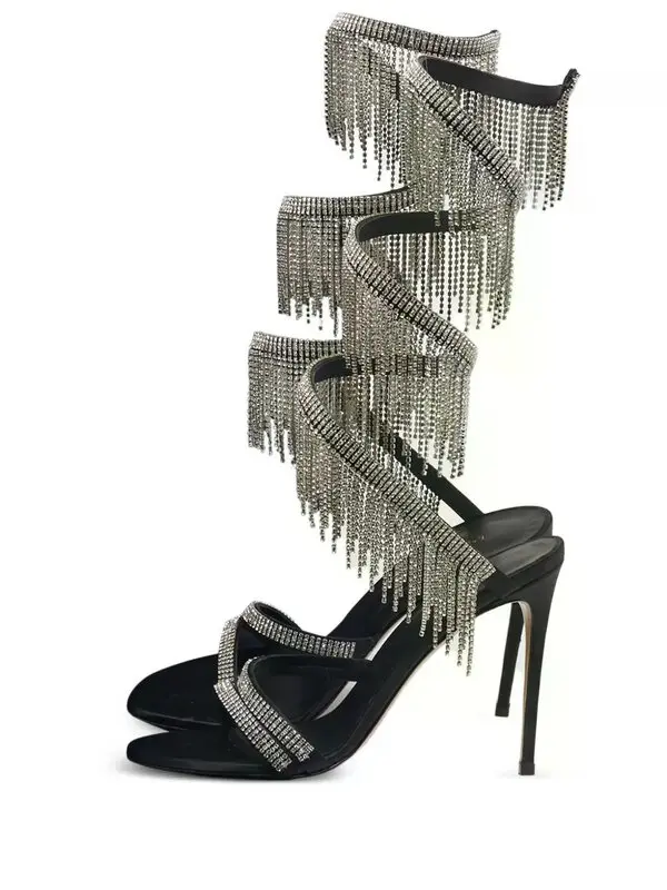 LE SILLA Crystal-embellished Strappy Sandals - Black