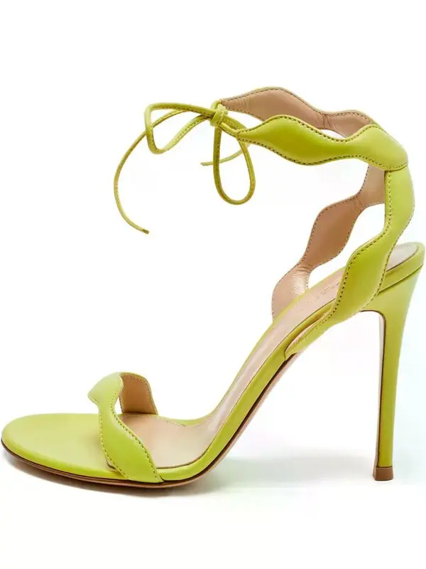 GIANVITO ROSSI Wavy Ankle-strap Sandals - Green