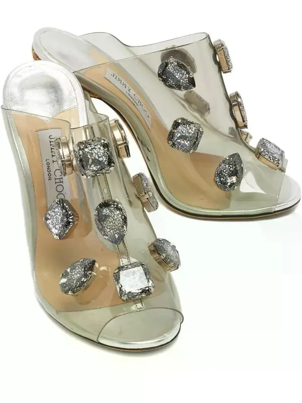 JIMMY CHOO Crystal-embellished Sandals - White