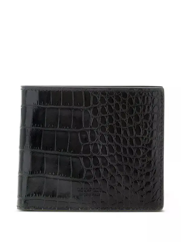 TOM FORD Crocodile-pattern Bifold Wallet - Black