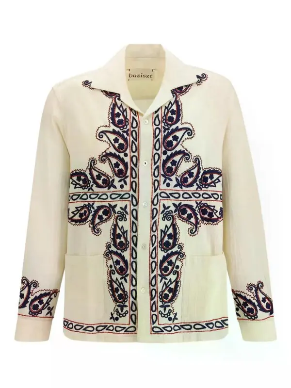 BAZISZT Memento Embroidered Shirt - Neutrals