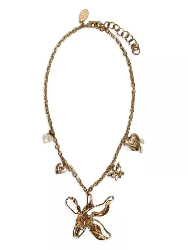 TWINSET Flower And Butterfly Charm Necklace - Gold