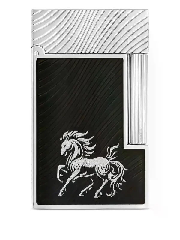 S.t. Dupont Ligne 2 Horse Motif Lighter - Black