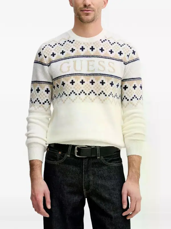 Guess Patterned Crew-neck Sweater