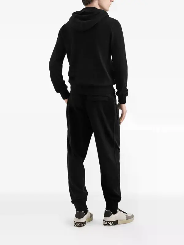 Dolce & Gabbana Cashmere Hoodie With Logo Appliqu