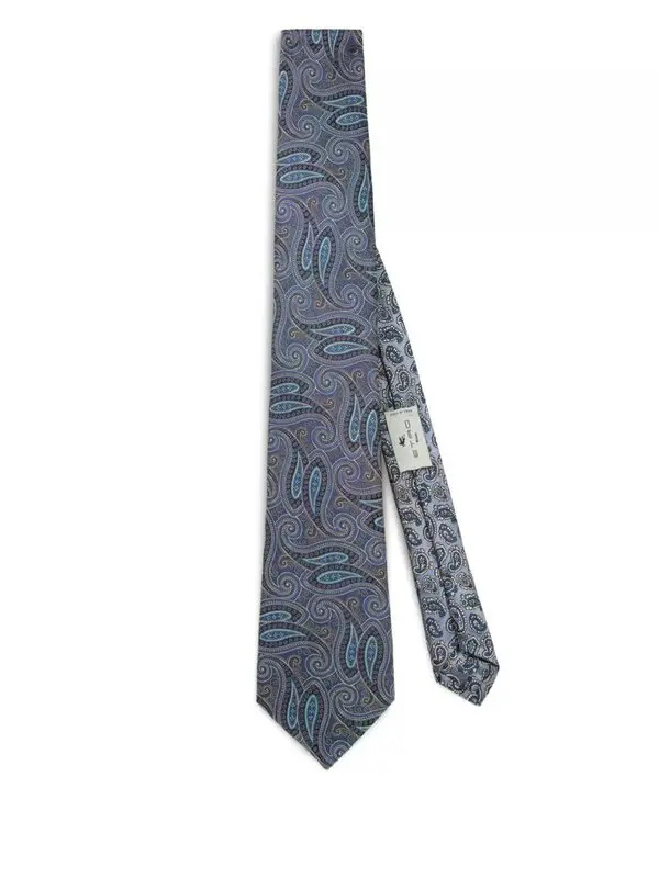 Etro Paisley-pattern Neck Tie - Blue