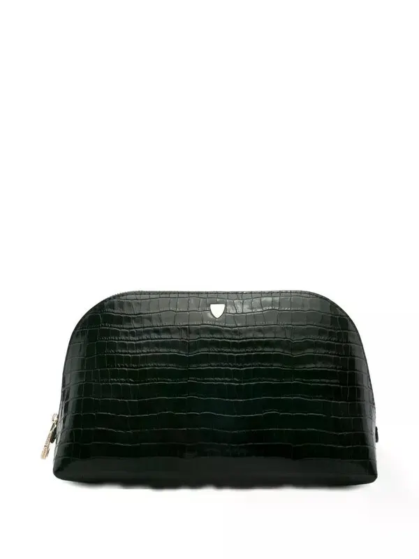 ASPINAL OF LONDON Croc-effect Makeup Bag - Green