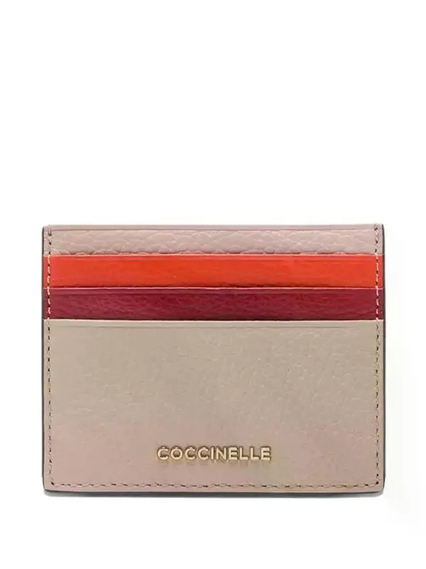 COCCINELLE Metallic-logo Card Holder - Neutrals