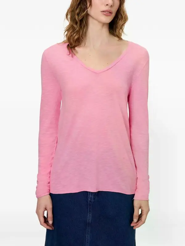 American Vintage Jacksonville V-neck T-shirt - Pink