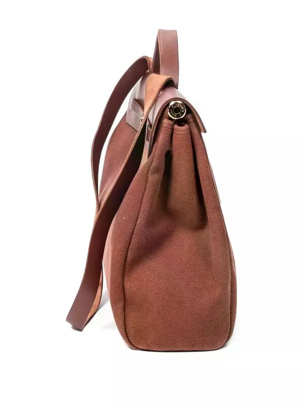 Hermès Leather-trimmed Shoulder Bag - Brown